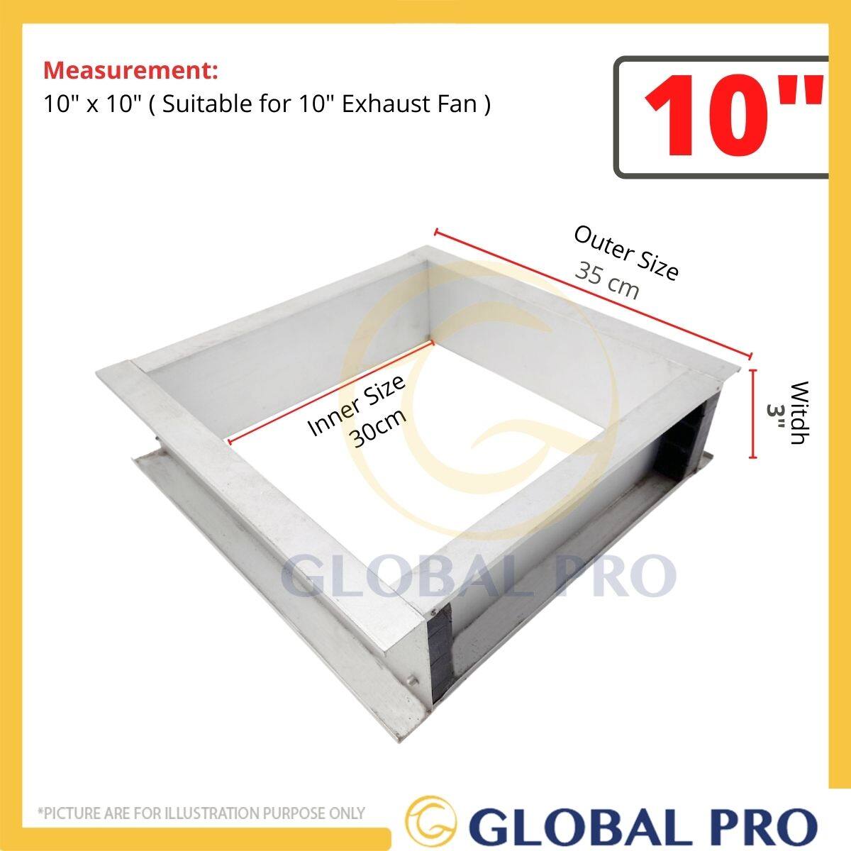 8” / 10” / 12” Aluminium Exhaust Fan Frame Square Bingkai Kipas Ekzos ...