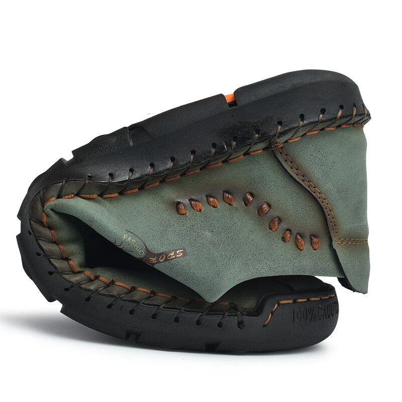 Handmade Casual Leather Men Shoe Driving Quality Split Leather Shoes ...