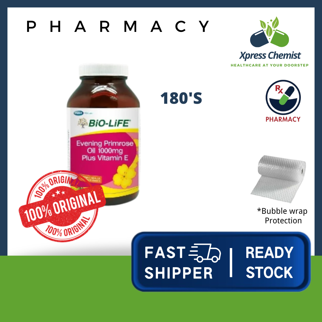 BIO-LIFE EVENING PRIMROSE OIL 1000MG PLUS VITAMIN E CAPSULE 180S (EXP ...