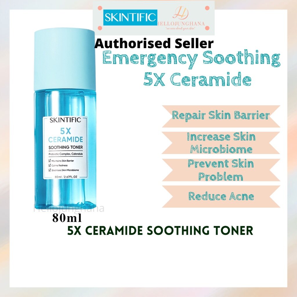 SKINTIFIC 5X Ceramide Soothing Toner 80ml Skin Barrier / Reduces Acne ...