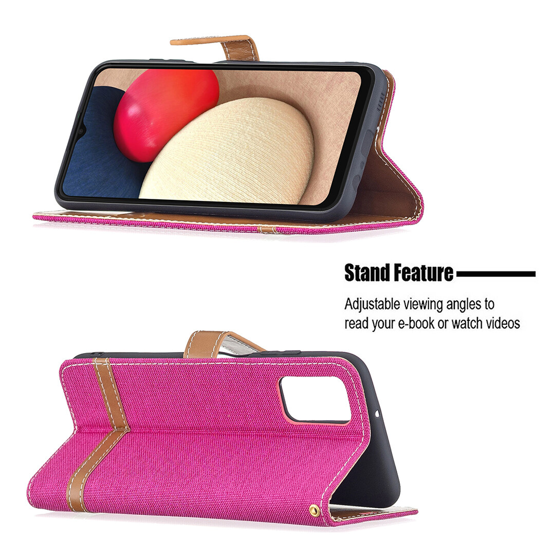 Case For Samsung Galaxy M32 / M02 / A03S / A82 5G / A22 5G Denim Pattern Leather Case Phone Flip ...