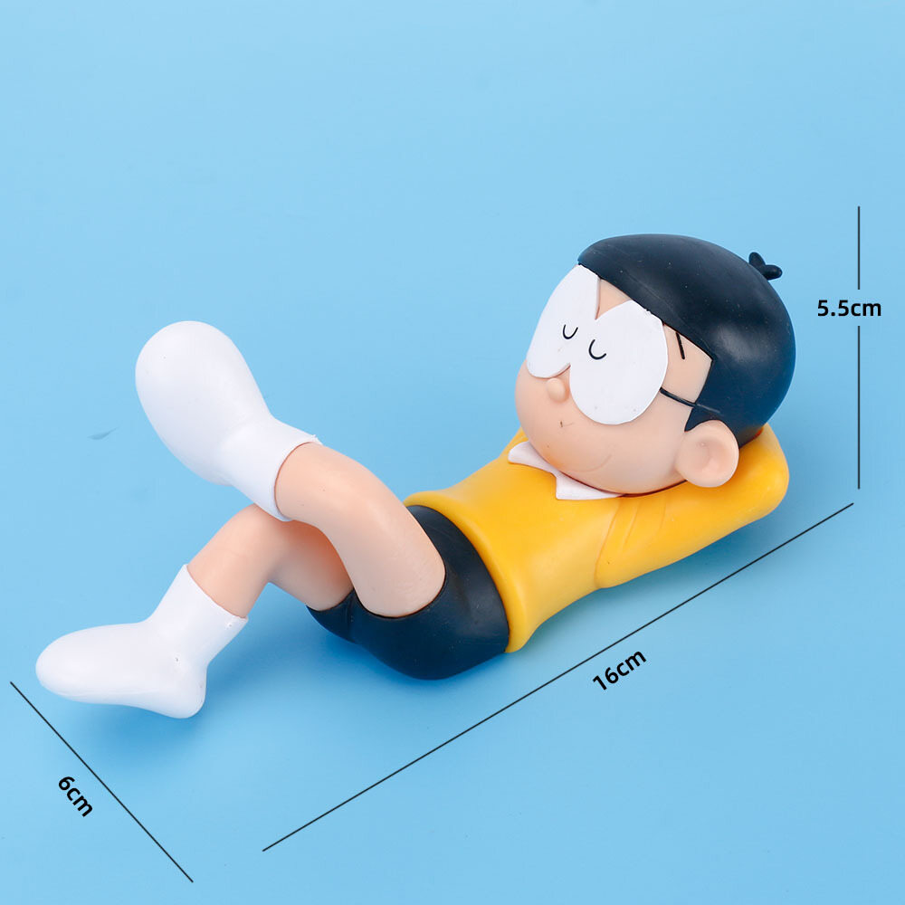 16CM Doraemon Action Figures Sleeping Nobita Lying Doll Car Center ...