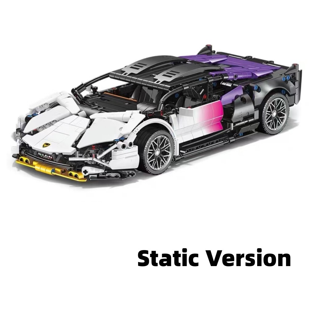 Lamborghini Building Block Sports Car Compatible With LEGO Purple Moon ...