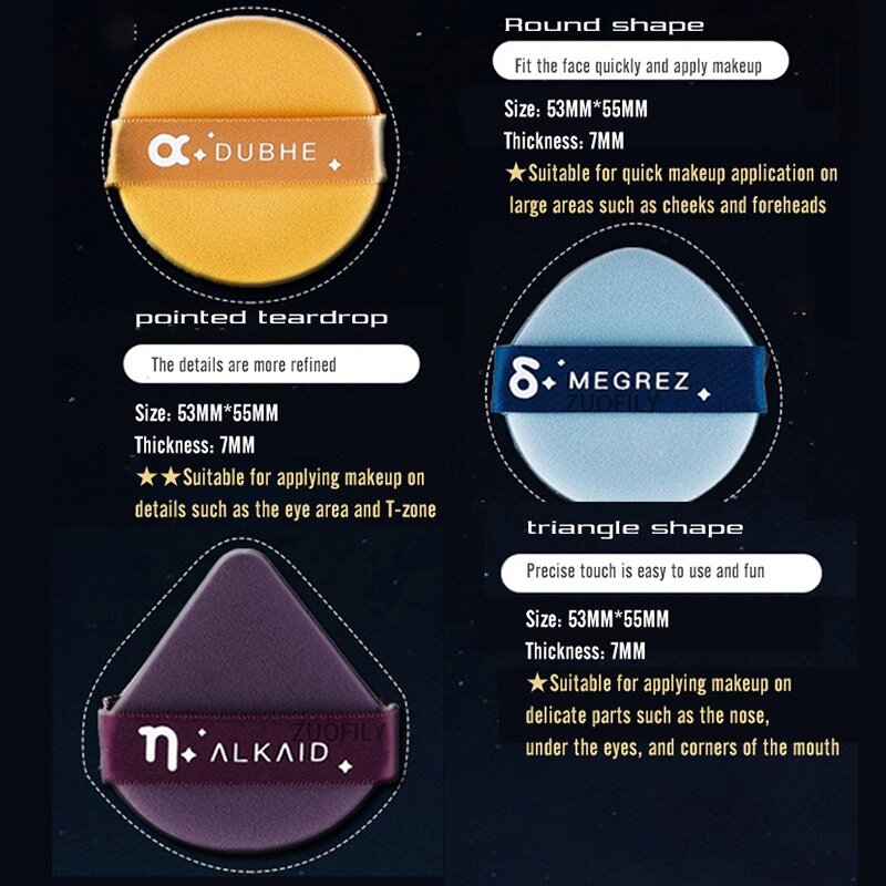 Magic Element 7Pcs Powder Puff Set Super Soft Foundation Powder ...