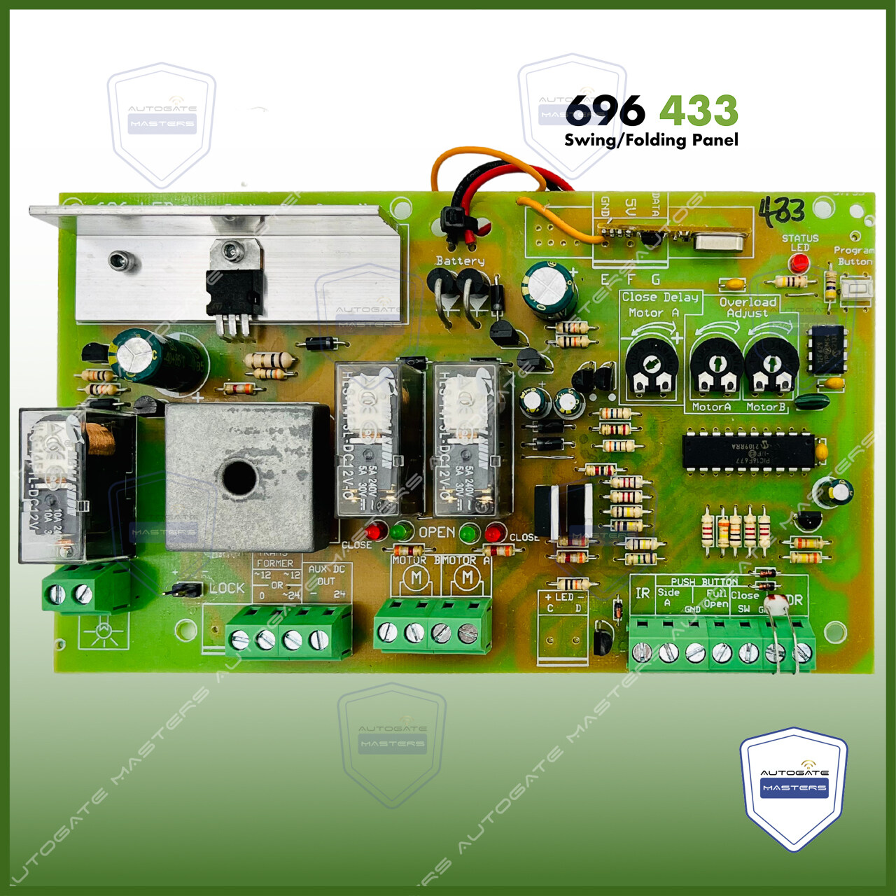 696 330/433MHZ SWING / FOLDING CONTROL BOARD PANEL ( BUILT-IN RECEIVER ...