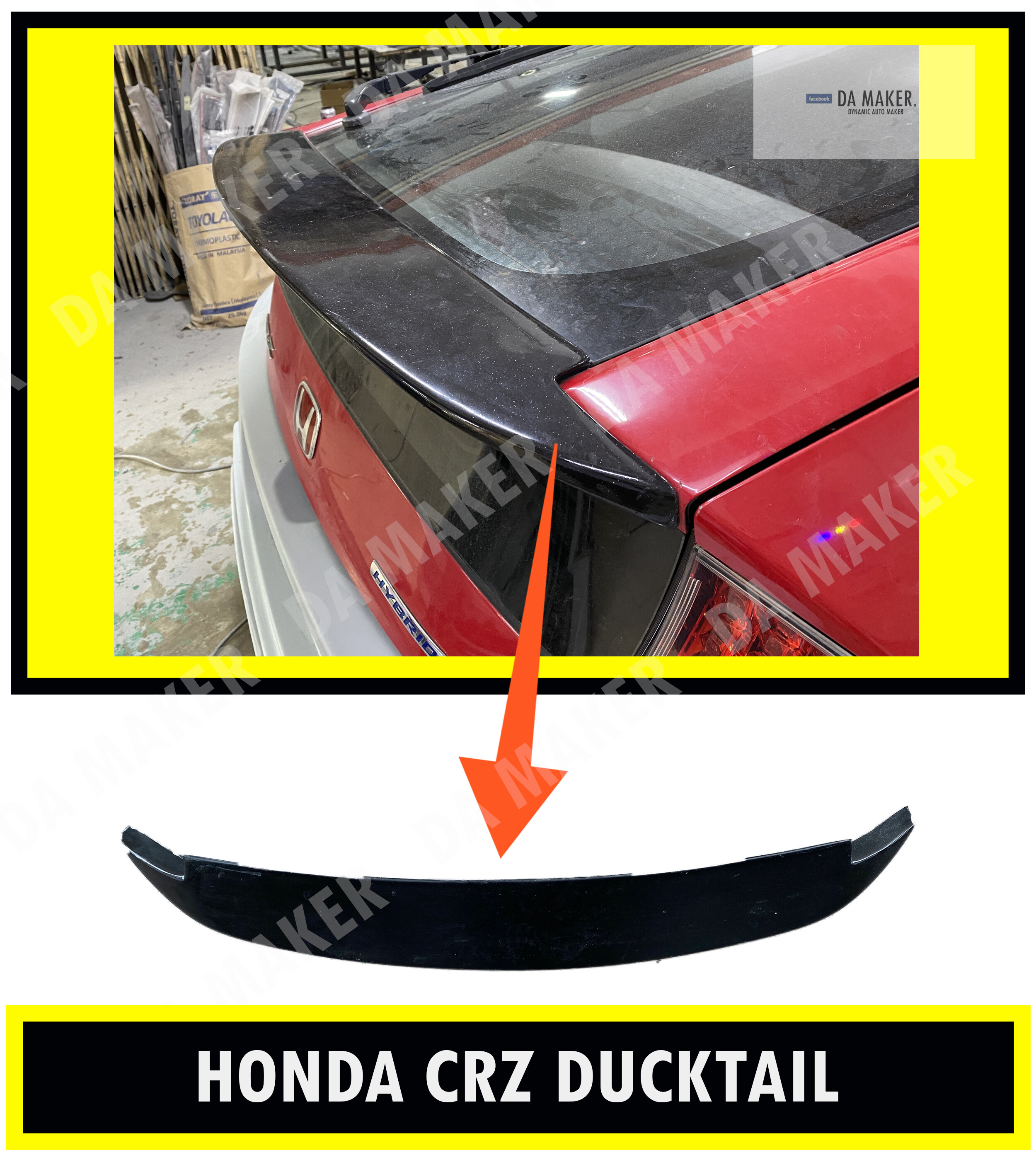 HONDA CRZ JDP DUCKTAIL SPOILER 2013 2014 2015 2016 FACELIFT NON ...