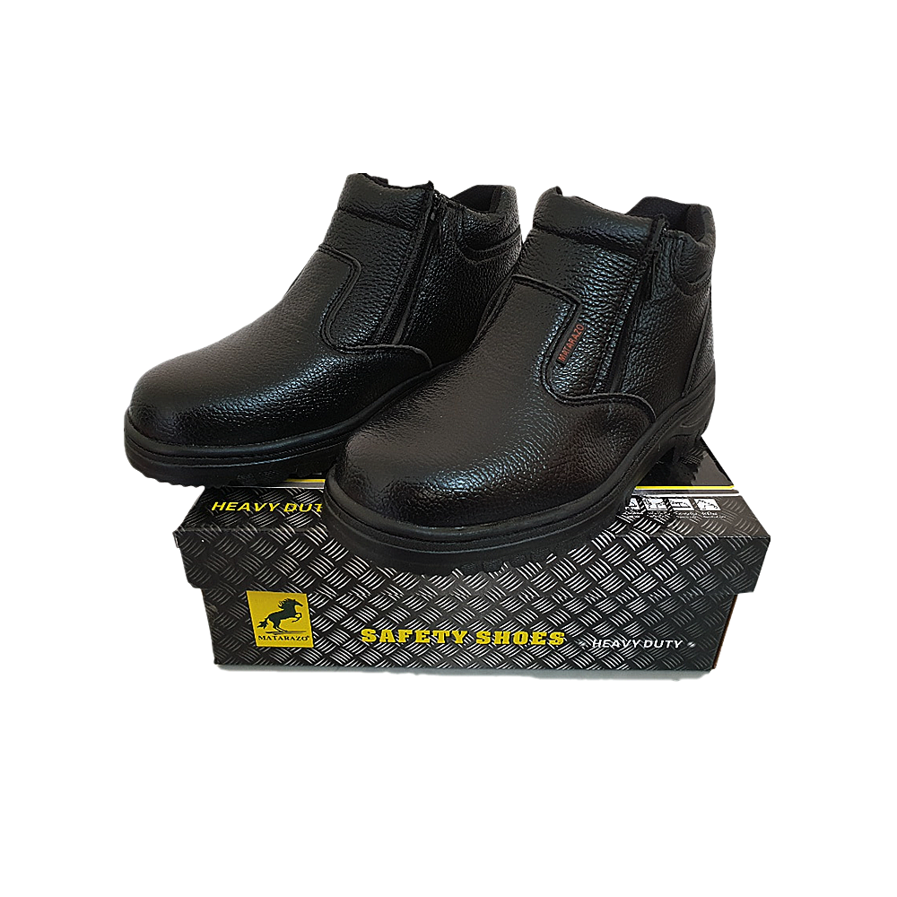Matarazo Steel Toe Cap Zip On Mid Cut Safety Shoes Safety Boots 608 ...