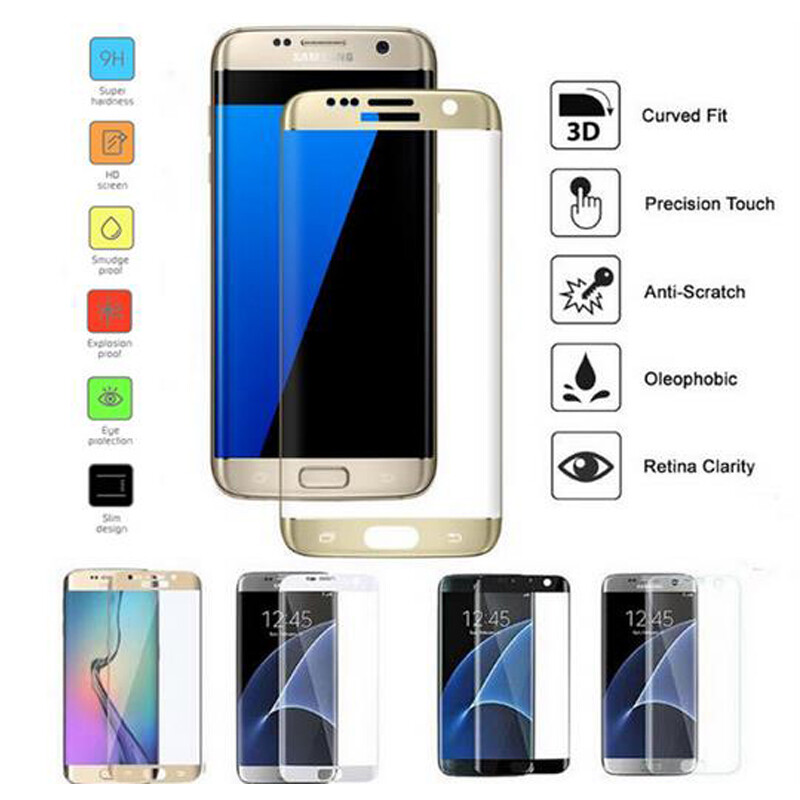 คลุมทั้งหมดกระจกนิรภัยสำหรับ Samsung Galaxy S6 S7 Edge Plus Case S 7 S ...