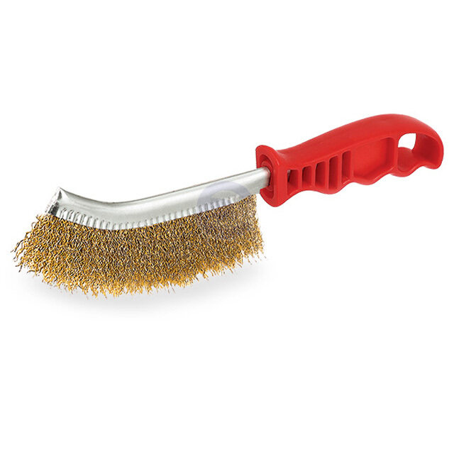 Brass Coated Steel Wire Brush with PVC Handle / Berus Besi | Lazada