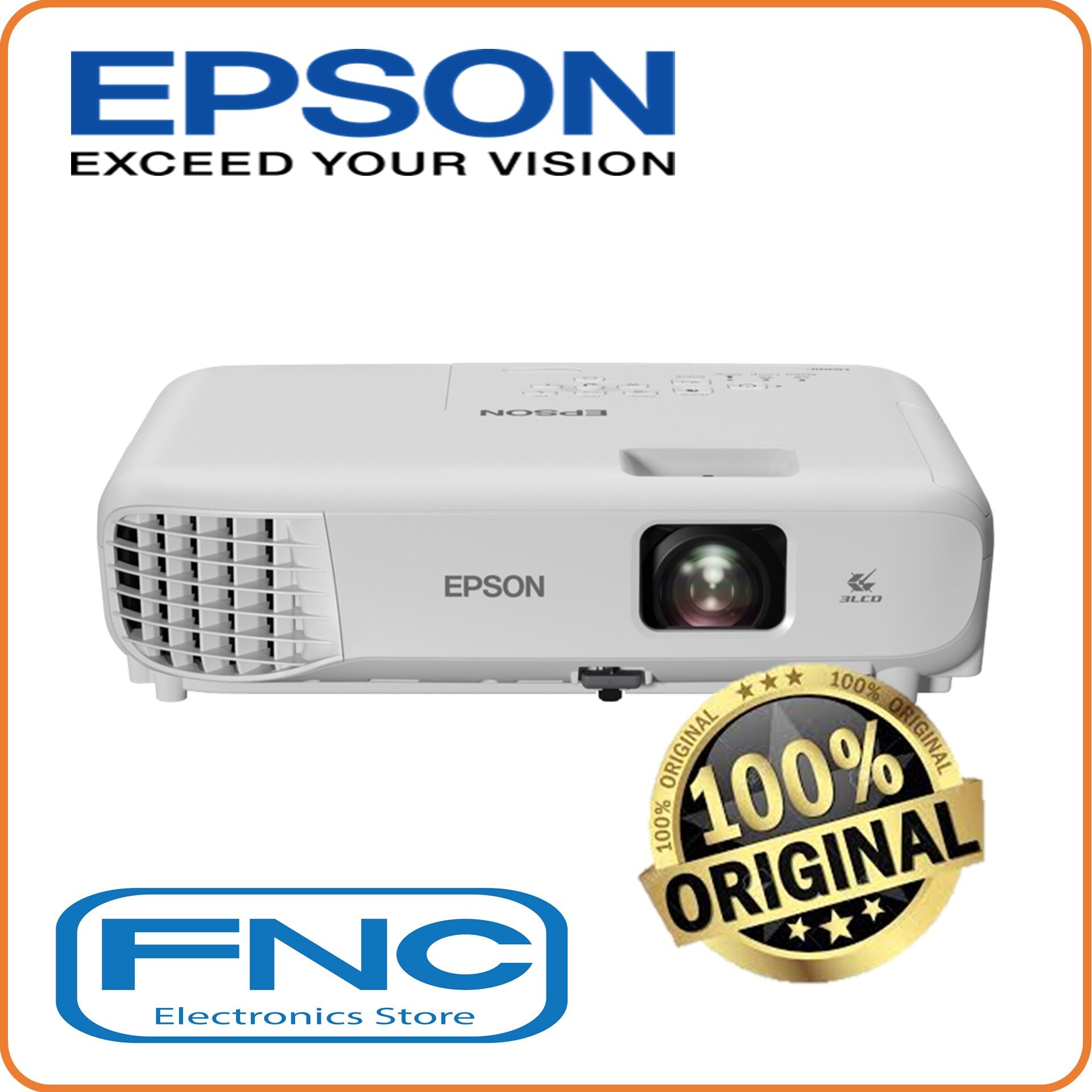 EPSON EB-E01 XGA, 3,300 lumens, 6,000 Lamp Hours, 15,000:1 Contrast Ratio, 2.4kg, 2W Mono ...