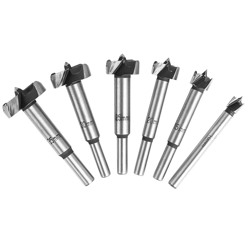 6PCS Forstner Drill Bit Cemented Carbide Woodworking Hole Saw HSS Drill ...