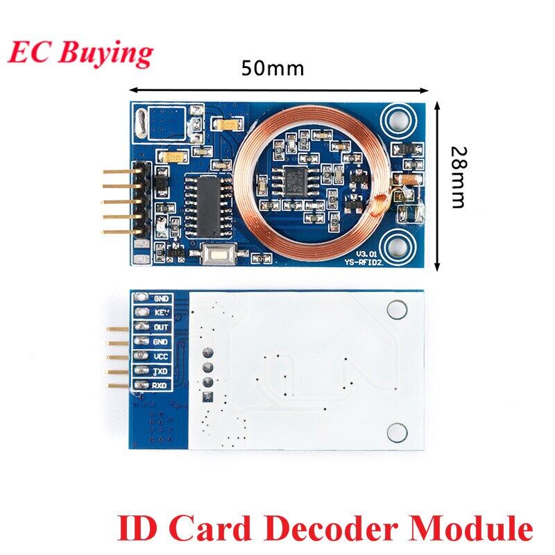 DC 5V ID Card Decoder RFID Reader Module 125KHz TK4100 RF UART IO ...
