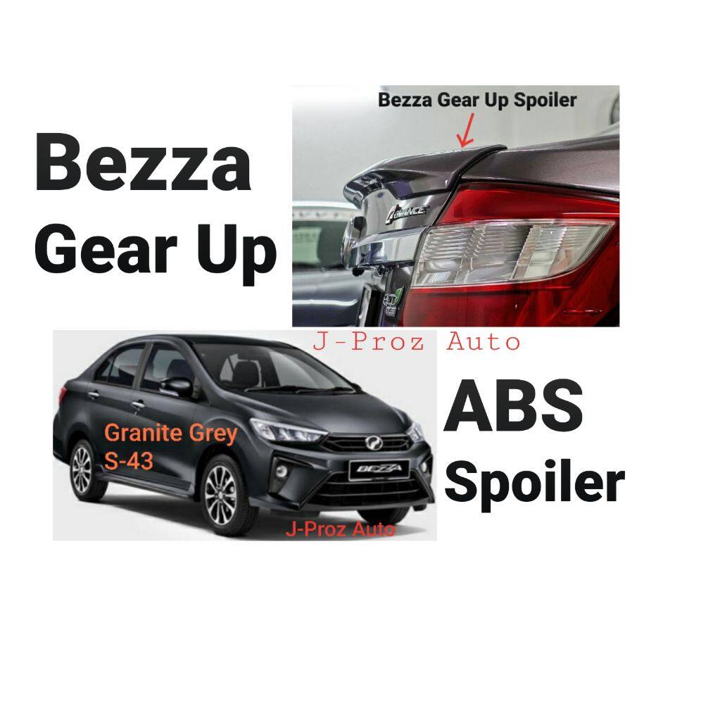 Perodua Bezza Gear Up Rear Spoiler With Paint - S43 Granite Grey | Lazada