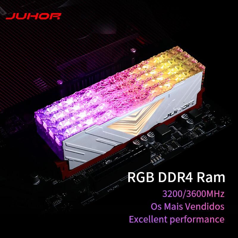 1 JUHOR RGB RAM DDR4 8GB 16GB 3200Mhz 3600Mhz DDR4 Memoria Ram หน่วย ...