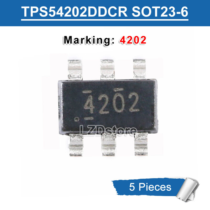 5pcs TPS54202 SOT-23 TPS54202DDCR SOT23-6 Marking 4202 SOT-23-6 SMD EMI Synchronous Step Down ...