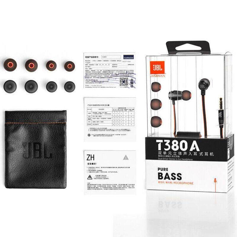JBL T380A หูฟังเพลง In-Ear 3.5มม.หูฟังสเตอริโอแบบมีสายไดร์เวอร์แบบไดนาม ...