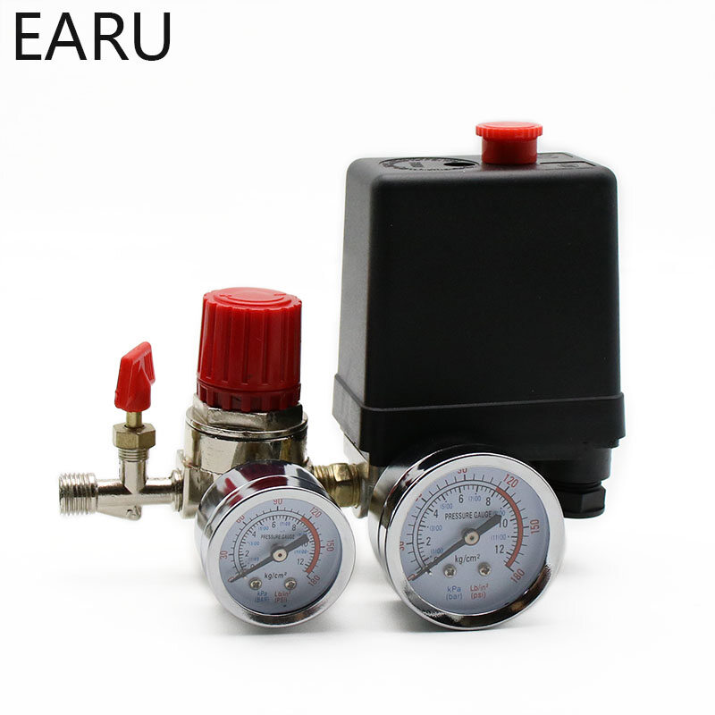 240V AC Regulator Heavy Duty Air Compressor Pump Pressure Control Switch 4 Port Air Pump Control ...