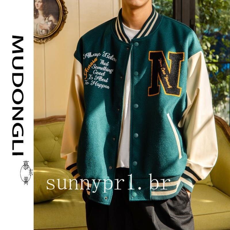【คลังสินค้าพร้อม】 M-2XL Varsity Jacket Hip Hop Varsity Baseball Jacket ...