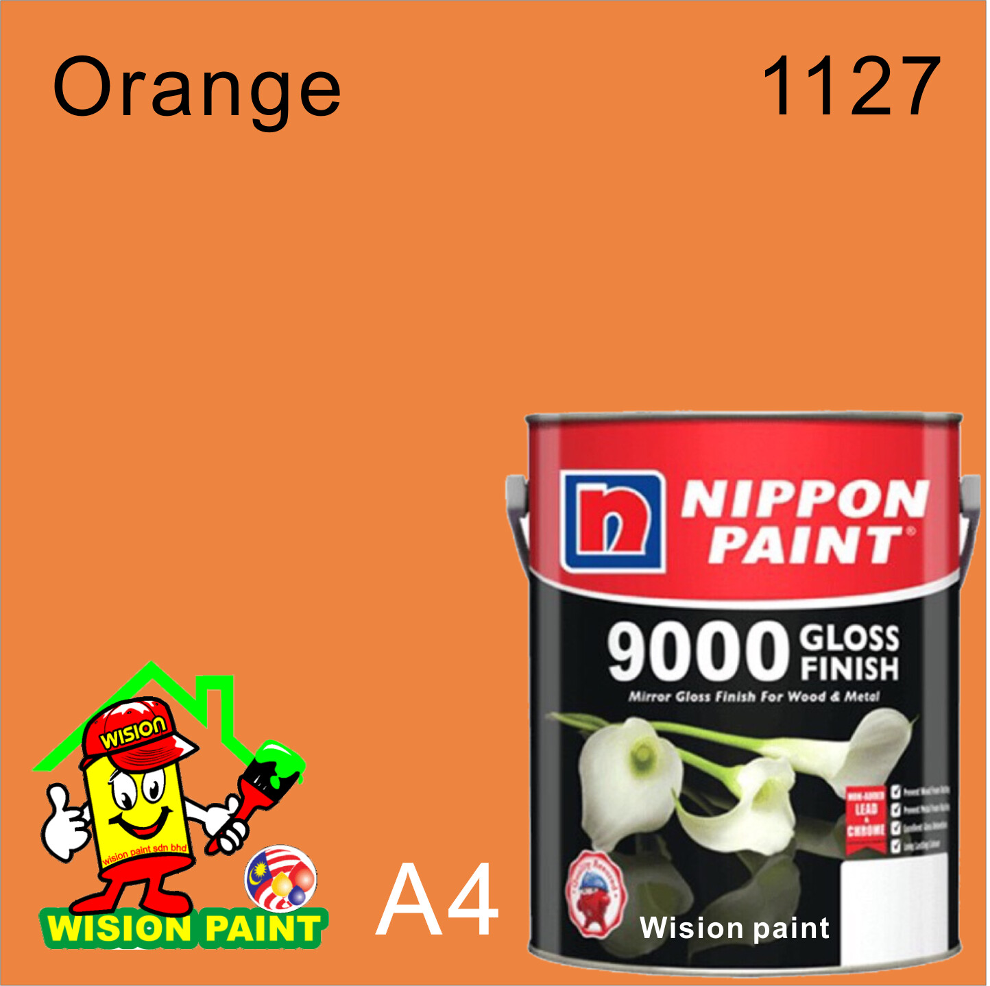 🔥READY STOCK🔥 1L NIPPON PAINT 9000 Gloss Finish Oil Based Wood Metal ...