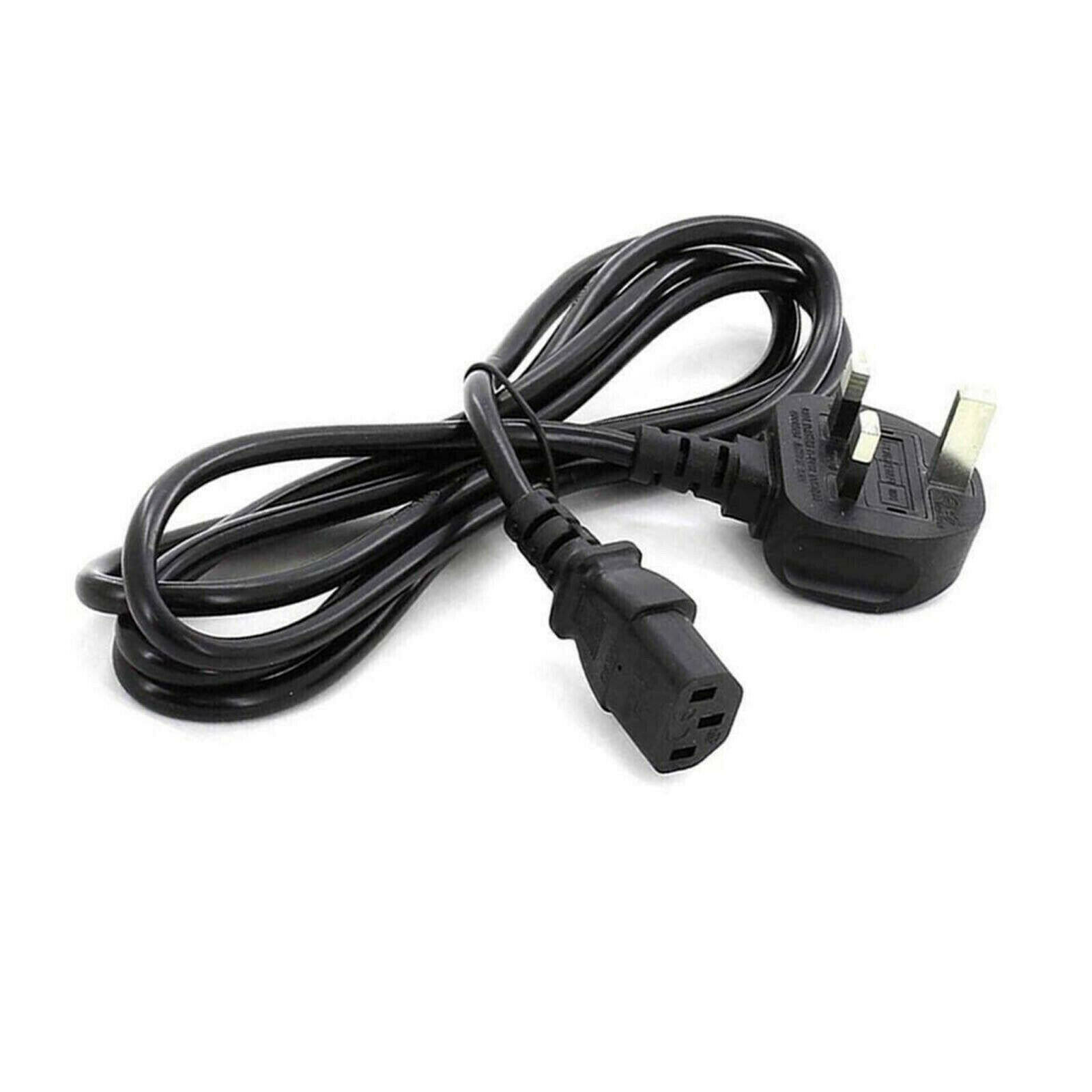 1.2m Long Kettle Cable IEC Lead Power 3 Pin UK Plug PC Monitor TV C13 ...