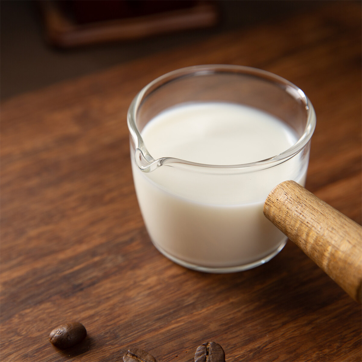 Japanese style wooden mini milk cup, milk jug with wooden handle, sauce ...