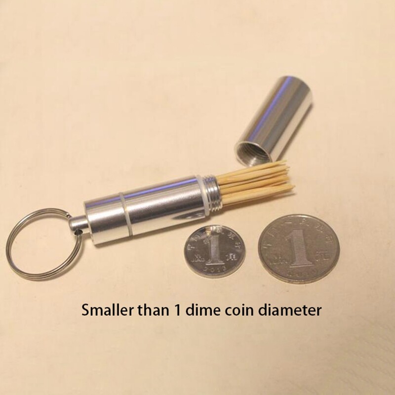 New Fashion Portable 1PCS Metal Pocket Toothpick Holder with Keychain ...