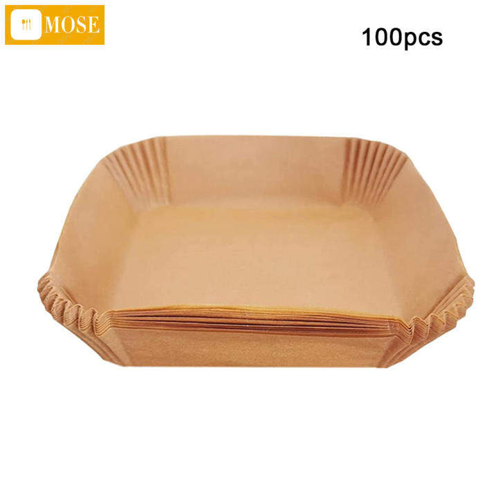 Air Fryer Disposable Paper Liner Non-Stick Square Steamer Baking Liner ...
