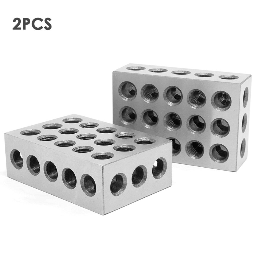 2Pcs 25X50X75Mm Precision Blocks,23 Holes Clamping Blocks Metric,Lathe ...