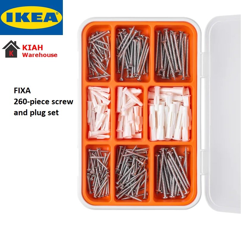 FIXA 260-piece screw and wall plug set Skru Dinding Dan Wall Plug Set ...