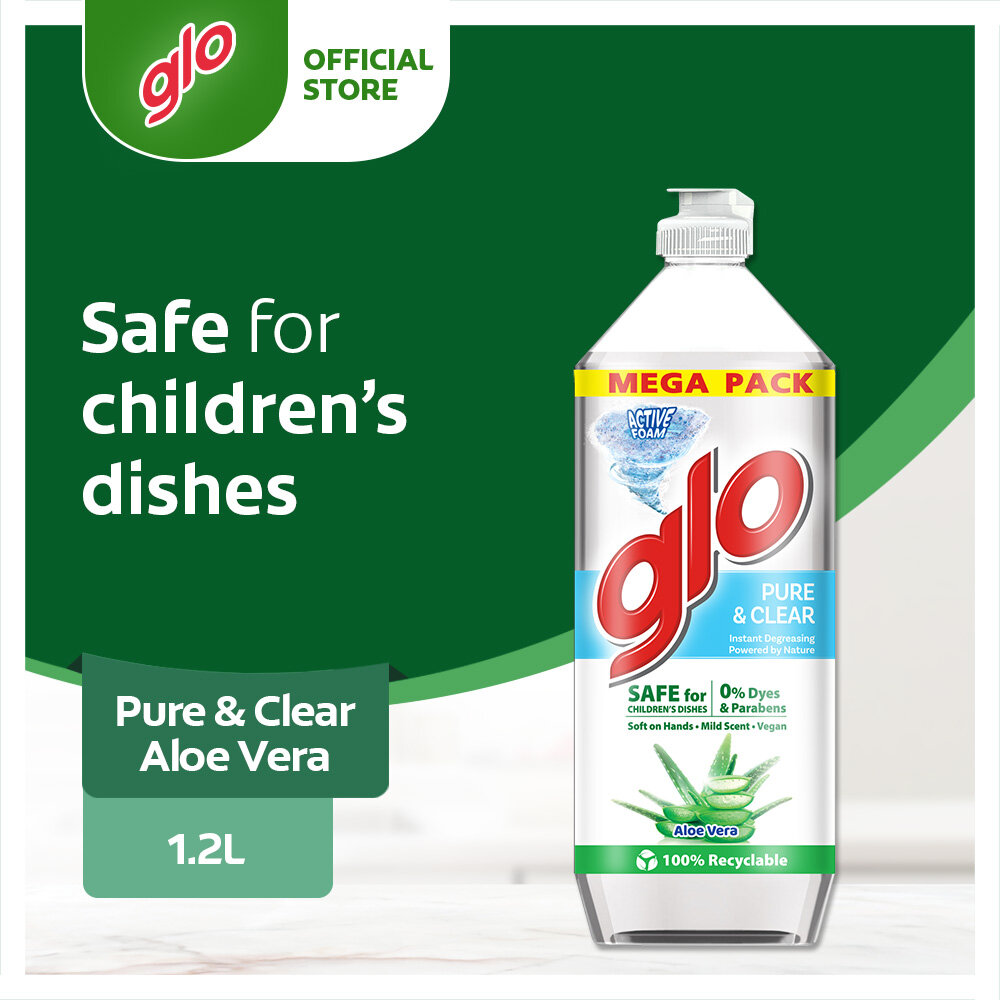 Glo Pure & Clear Aloe Vera Dishwashing Liquid 1.2L | Lazada