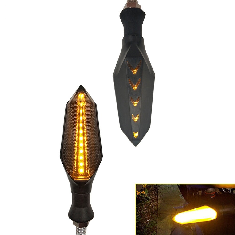 Motorcycle LED Universal Flowing Blinker Light Waterproof Turn Signals ...