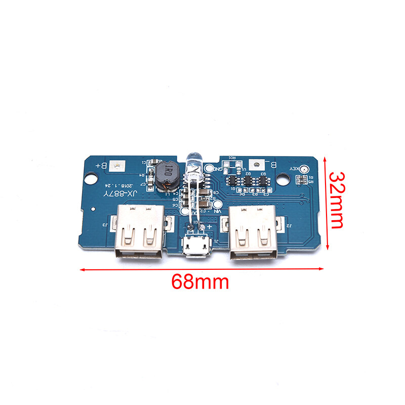 18650 Dual Micro USB 3.7V to 5V 2A Boost Lithium Battery Charger Step ...