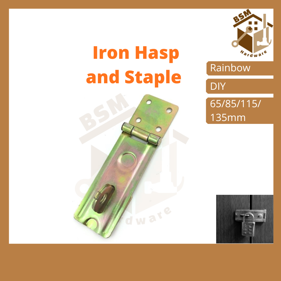 BSM Iron Hasp and Staple Rainbow plated Door Lock Door Latch Selak ...