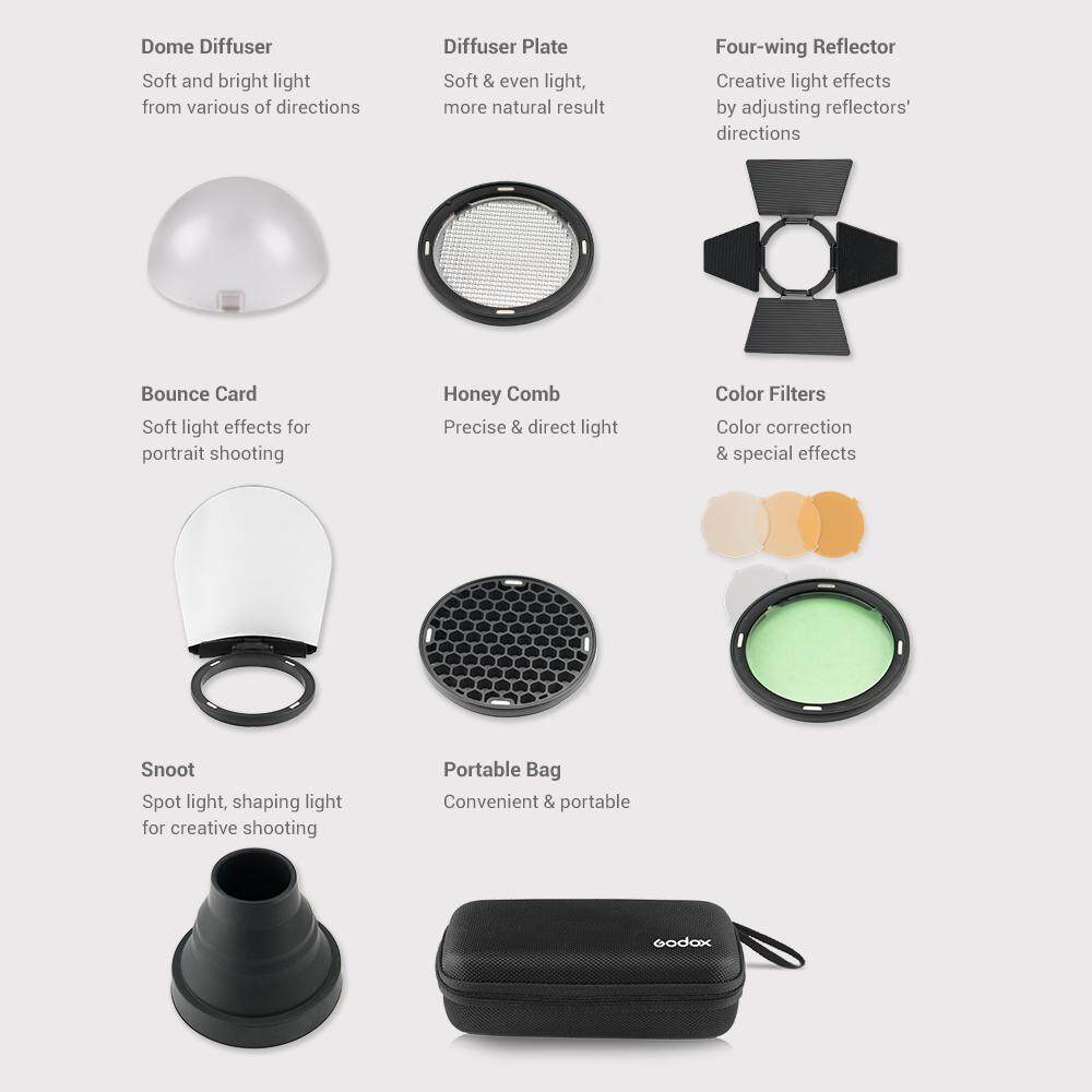 Godox AK-R1 Pocket Flash Light Accessories Kit for Godox H200R Round ...