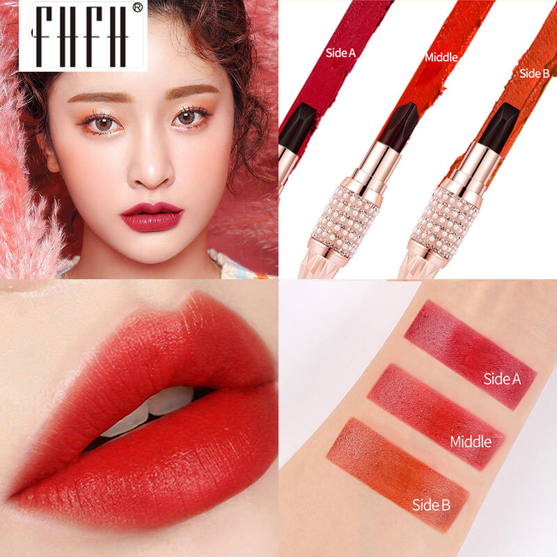 FHFH ลิปสติกราชินี Scepter แต่งหน้า3สีใน1ลิปสติกนุ่มติดทนนานเคลือบ ...