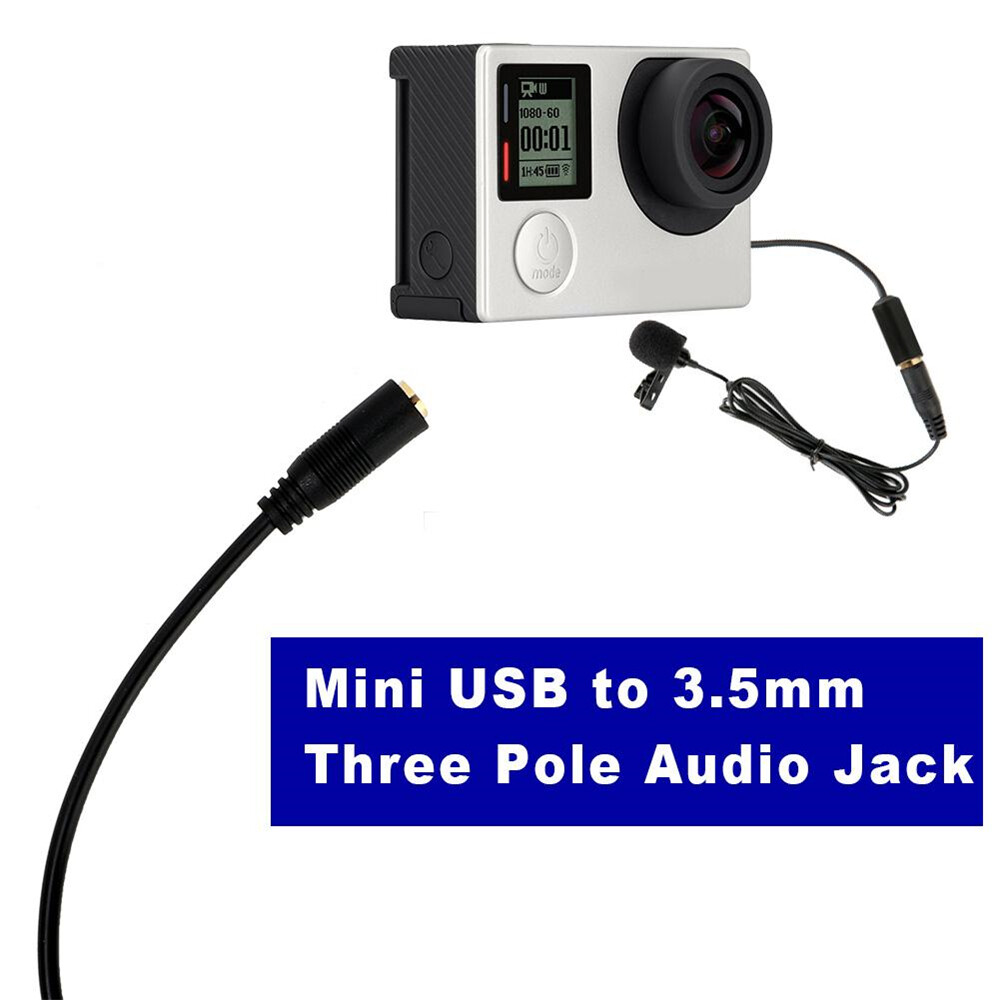 Mini USB to 3.5mm Three Pole Audio Jack Microphone Adapter Cable for ...