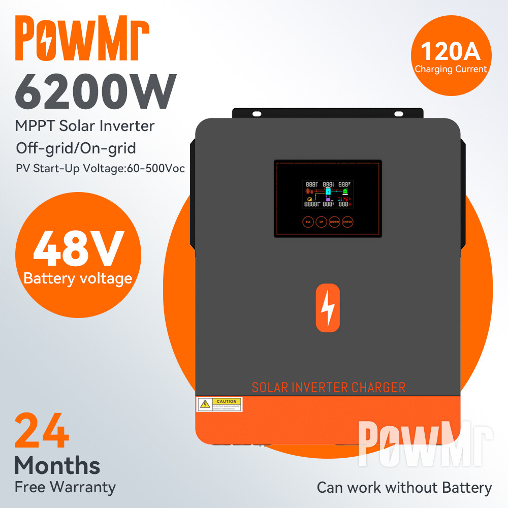 PowMr 6.2KW Hybrid Solar Inverter Hybbrid บนตาราง MPPT Hybrid อินเวอร์ ...