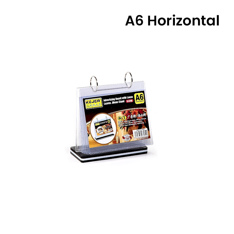 A4/A5/A6 Sizes Flip Menu Stand Display Table Stand with 6 Loose Leaf ...