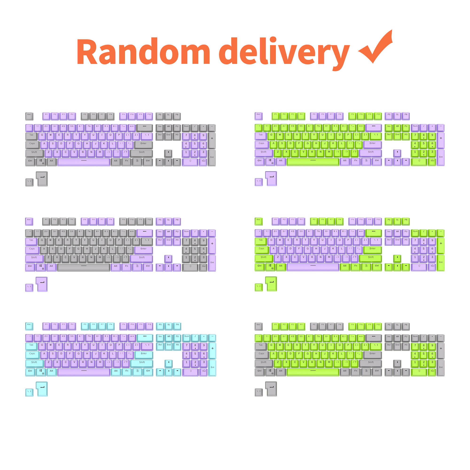 104 Keys PBT Keycaps Two-color Injection OEM Profile DIY Gaming ...