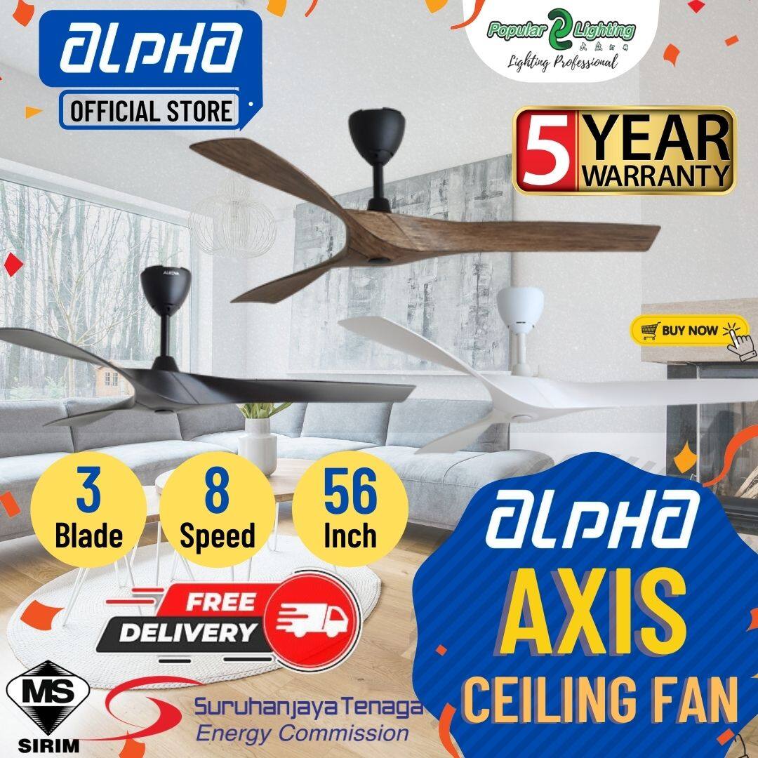 Alpha Alkova AXIS Ceiling Fan 56" DC Motor 3 blade with remote designer ...