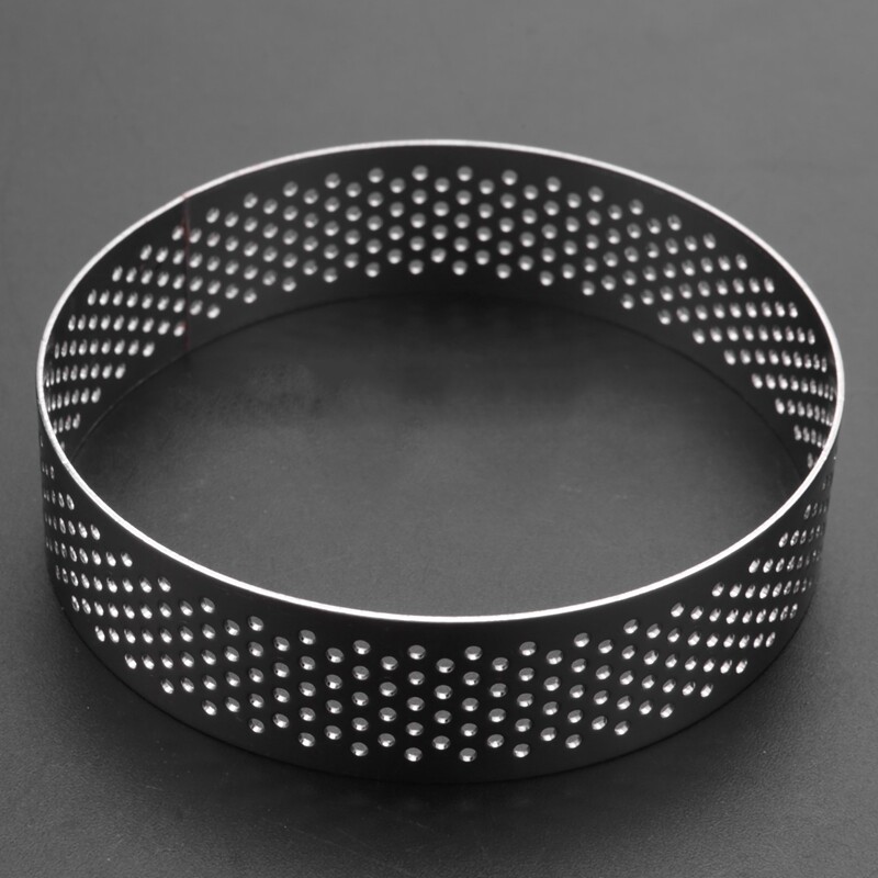 【Ready Stock&COD】24Pcs Circular Stainless Steel Porous Tart Ring Bottom ...