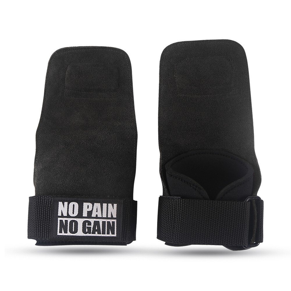 1Pair Cowhide Gym Gloves WeightLifting Deadlift Exercise Sports ...