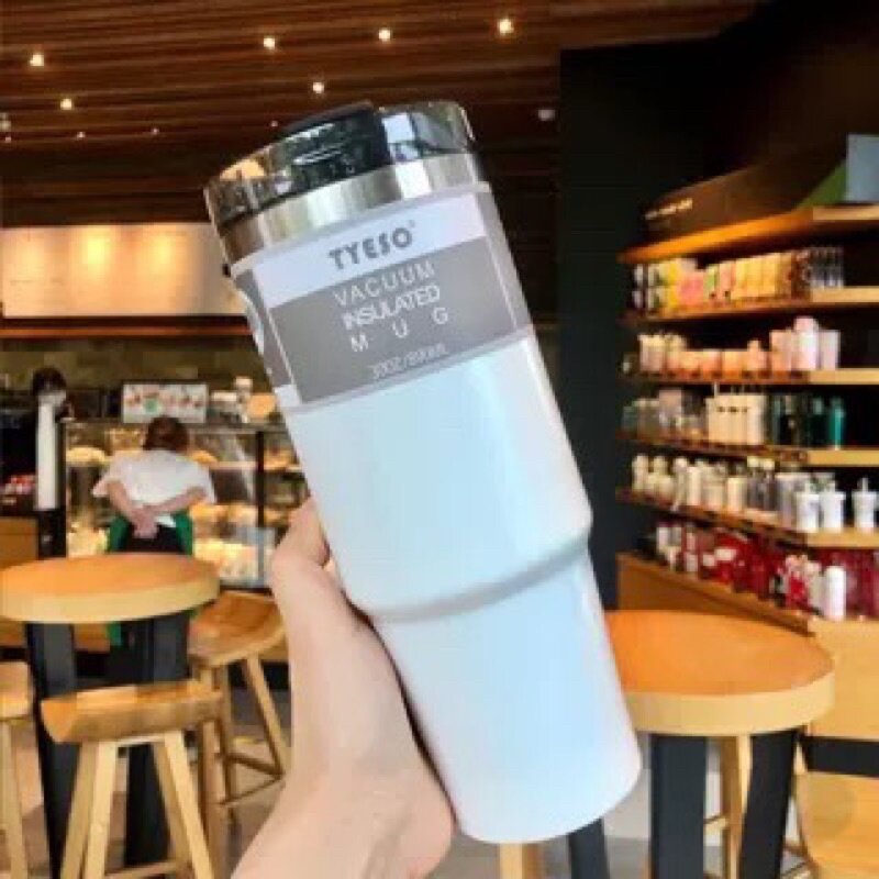 🇲🇾M’SIA STOCK🇲🇾 TYESO thermos cup Tumbler Tyeso Mugs Bottle with straw insulated mug Coffee cup ...