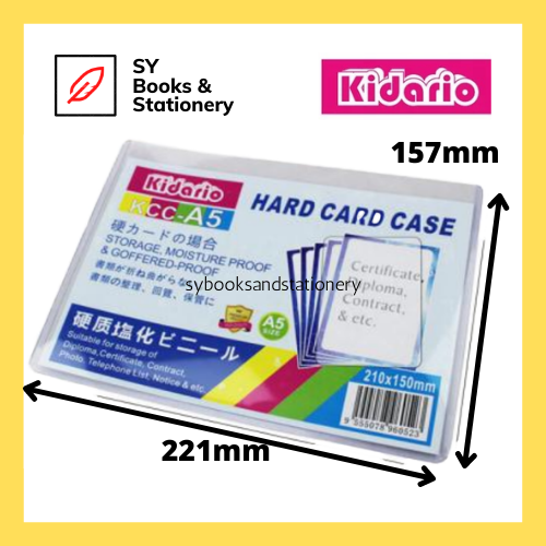Kidario A4 / A5 Super Clear PVC Hard Card Case for Name Card, Memo ...