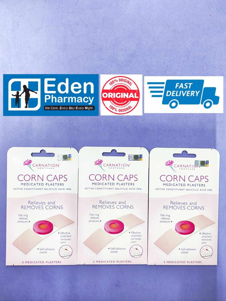 Carnation Footcare Corn Cap Medicated Plasters ( relieves & remove ...