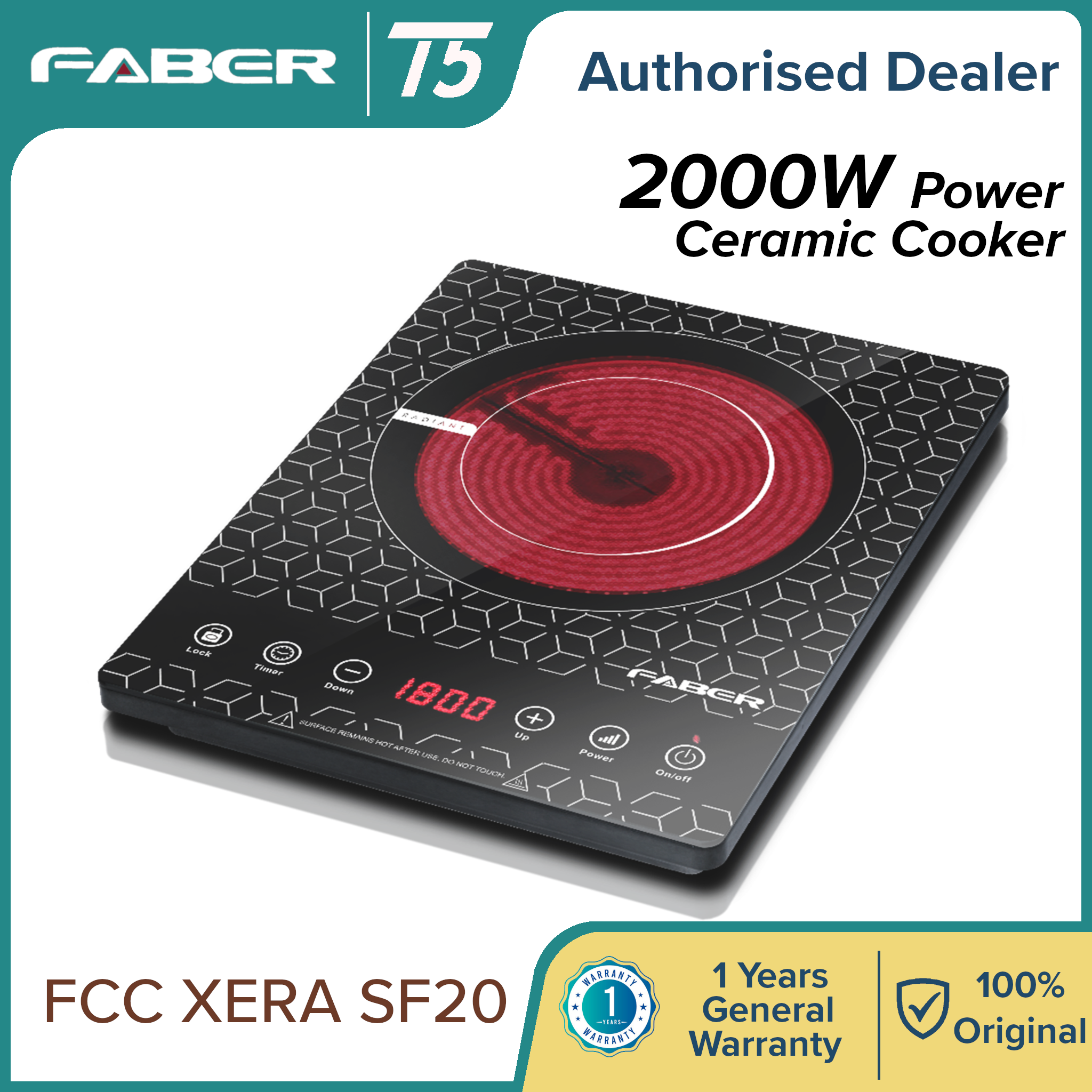 Faber Ceramic Cooker 2000W FCC XERA SF20 | Lazada