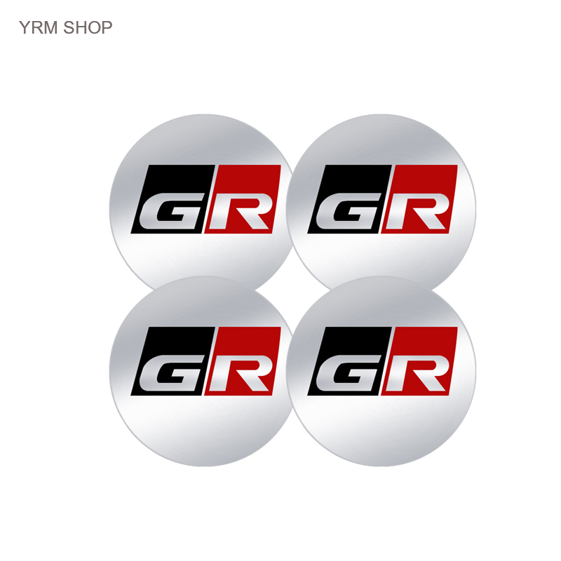 YRM| 4pcs 56mm Car GR Sport Logo Wheel Center Cap Rim Badge Emblem ...