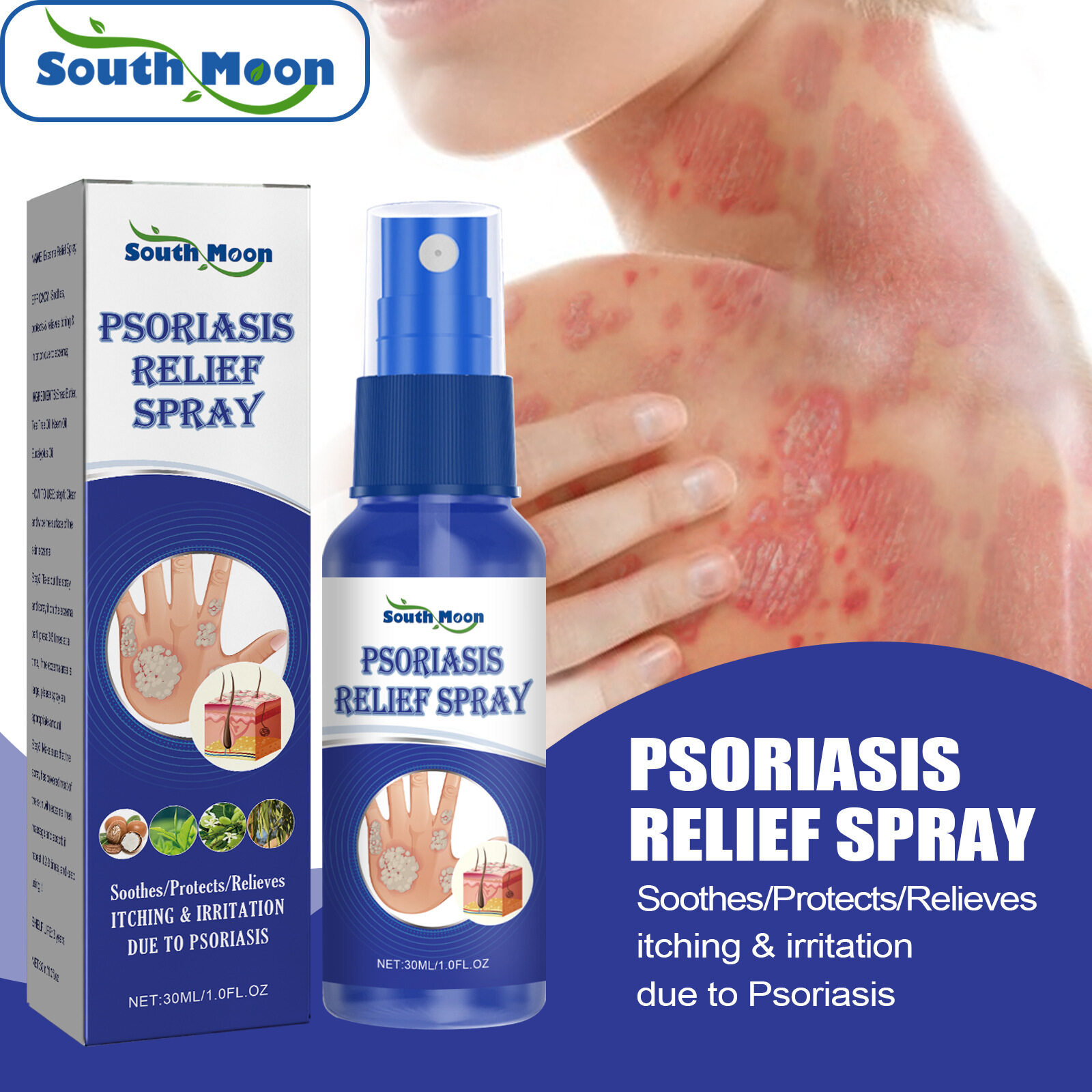 South Moon Psoriasis Relief Spray Skin Psoriasis Spray Natural Herb ...