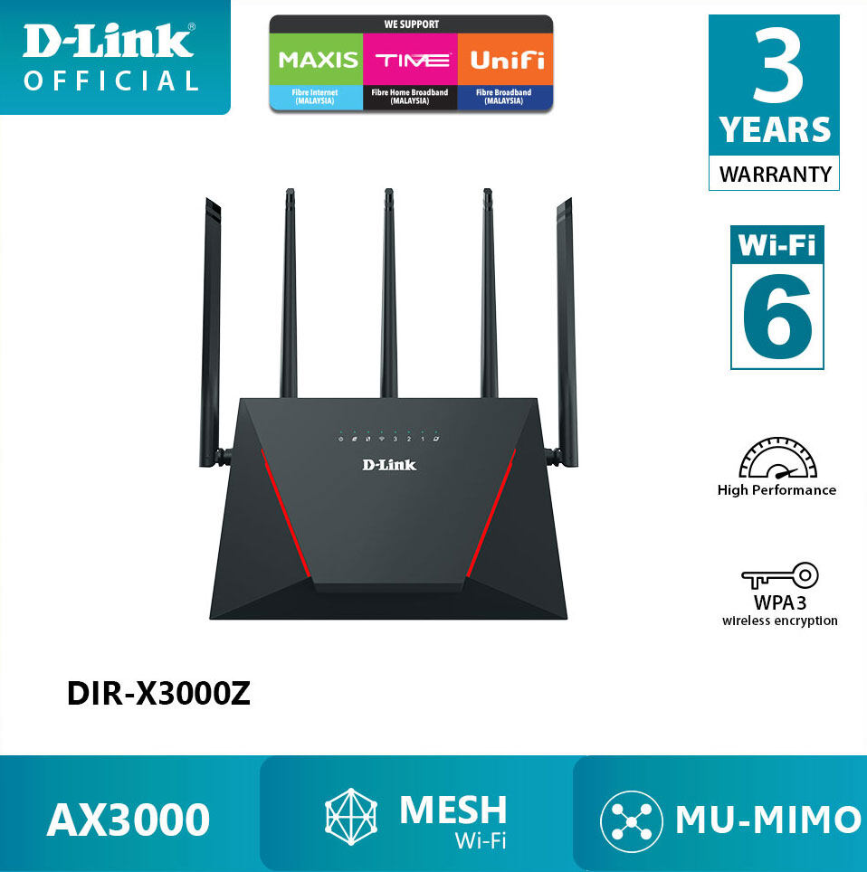 D-Link DIR-X3000Z Mesh with TM UniFi DIR-X3060Z & DIR-X1860Z AX3000 ...