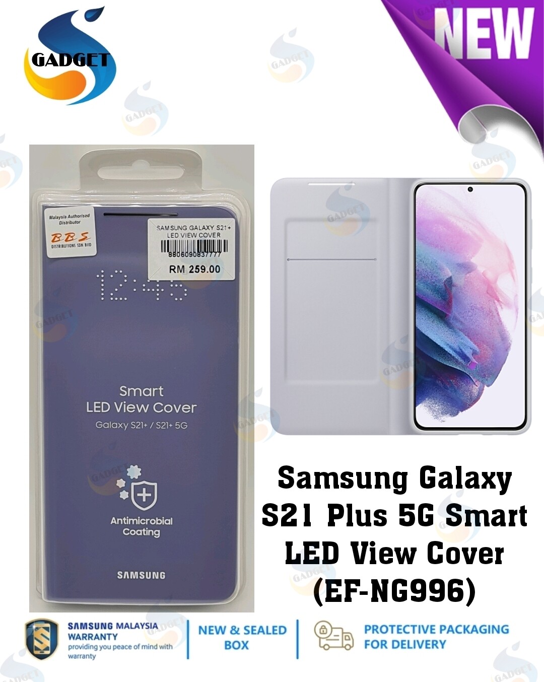 [Original] Samsung Galaxy S21 Plus 5G Smart LED View Cover (EF-NG996 ...